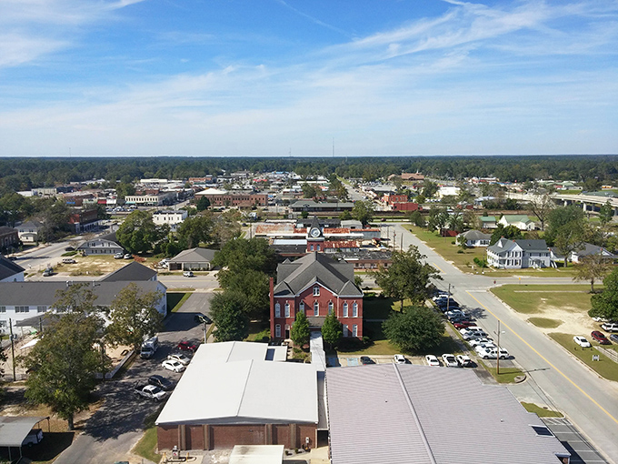 Jesup's main street showcases classic small-town Georgia, where train tracks and tradition meet modern convenience.