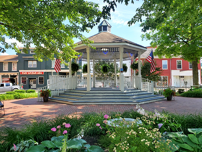 Lisbon's historic buildings line the main street, their brick facades telling stories of Ohio's early days as a frontier state.