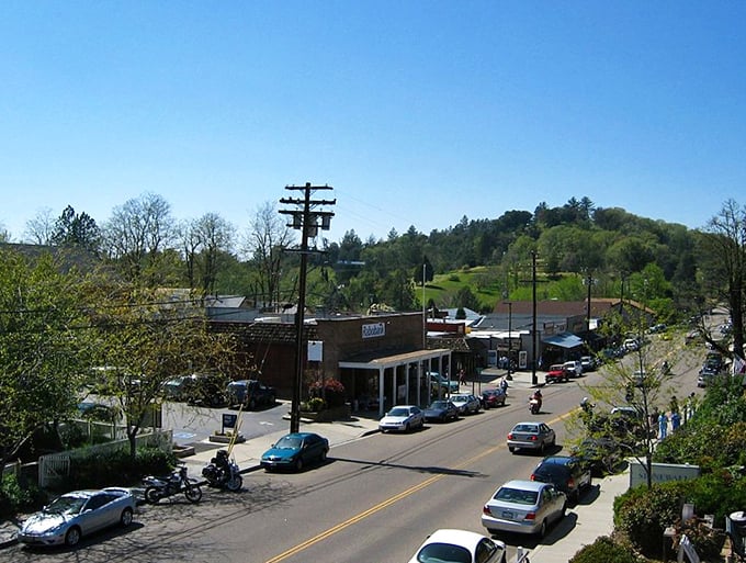 From above, Julian reveals its perfect setting among the mountains of Southern California.