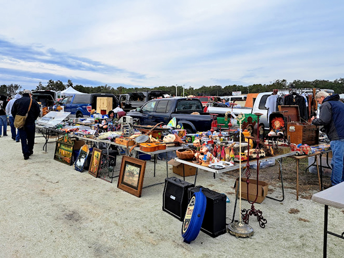 Under Florida's vast sky, tables stretch toward the horizon like an archipelago of potential treasures waiting to be discovered by the right pair of eyes.