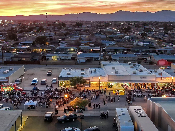 Sunset transforms Ridgecrest into a painting of amber light and long shadows, revealing the hidden beauty of desert living. 