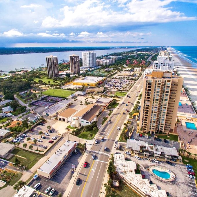 Nearby Daytona Beach shows the Atlantic coastline that's just a short drive away. The best of both worlds: affordable inland living with beach access.