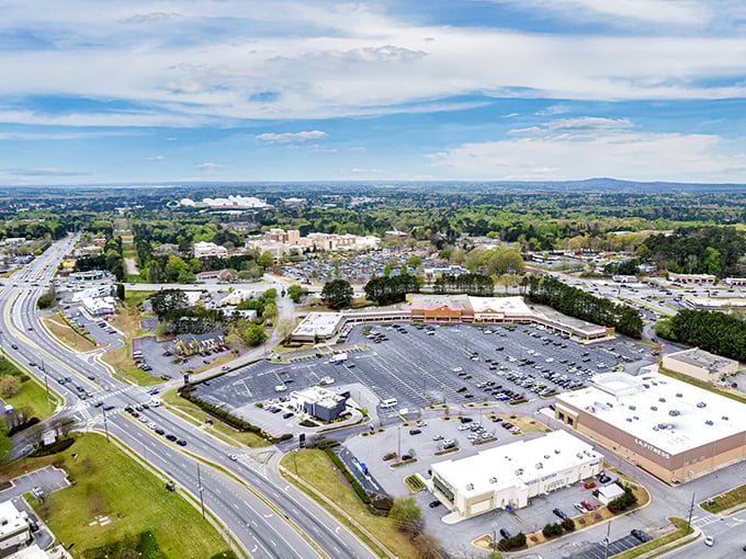 From above, Austell reveals its perfect positioning &ndash; close enough to Atlanta for convenience, far enough for affordability and breathing room.