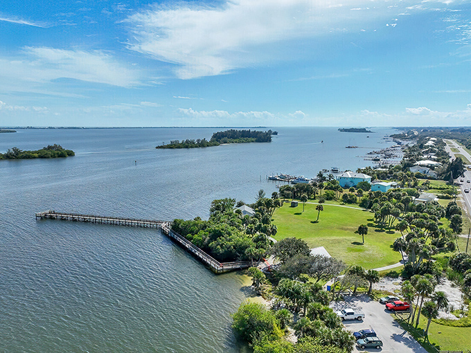 Long wooden piers stretch into the Indian River Lagoon like welcoming arms. Grant-Valkaria's waterfront access points invite boaters, fishermen, and sunset-chasers alike.