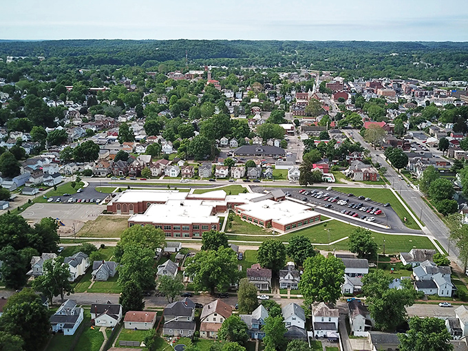 From above, Lancaster reveals itself as a perfect blend of green spaces and historic architecture &ndash; a community that understands the value of both roots and branches.