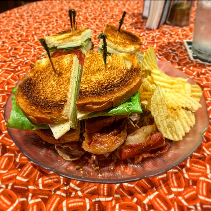 Not just a BLT &ndash; a towering monument to the perfect balance of crispy, fresh, and savory. Secured with toothpicks because greatness needs support.