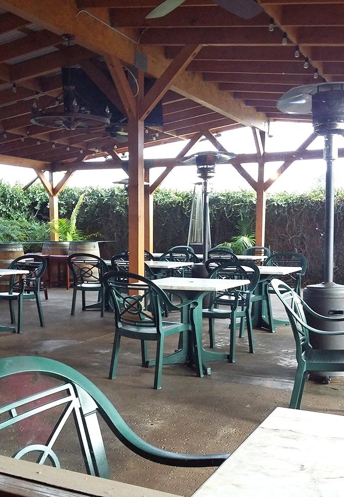 The patio where summer evenings stretch into night. Those heat lamps stand ready for when the marine layer rolls in&mdash;California dining at its finest.