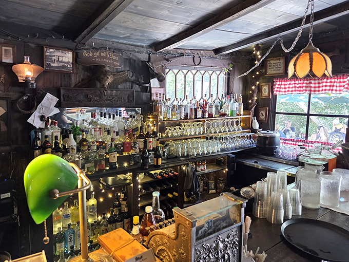 Not just a bar but a liquid museum&mdash;bottles gleaming like treasures under string lights, each promising a different path to relaxation.