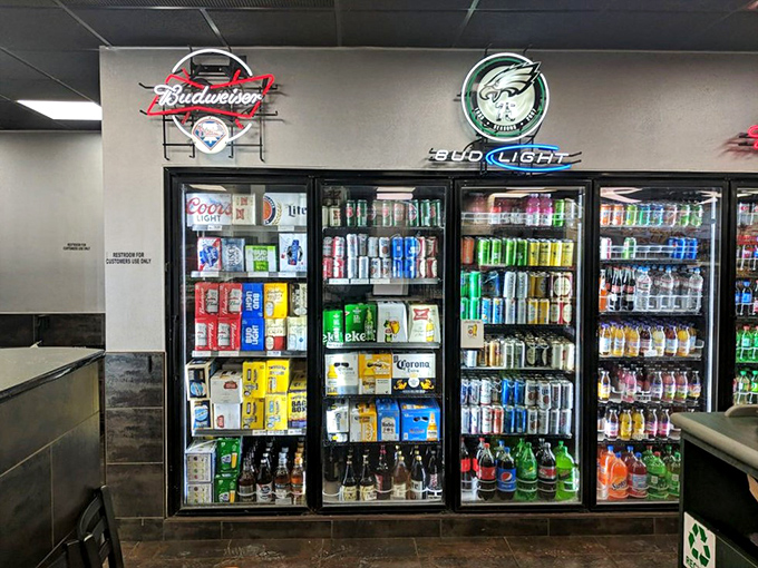 A well-stocked beverage cooler ensures every meal gets the perfect liquid accompaniment it deserves.