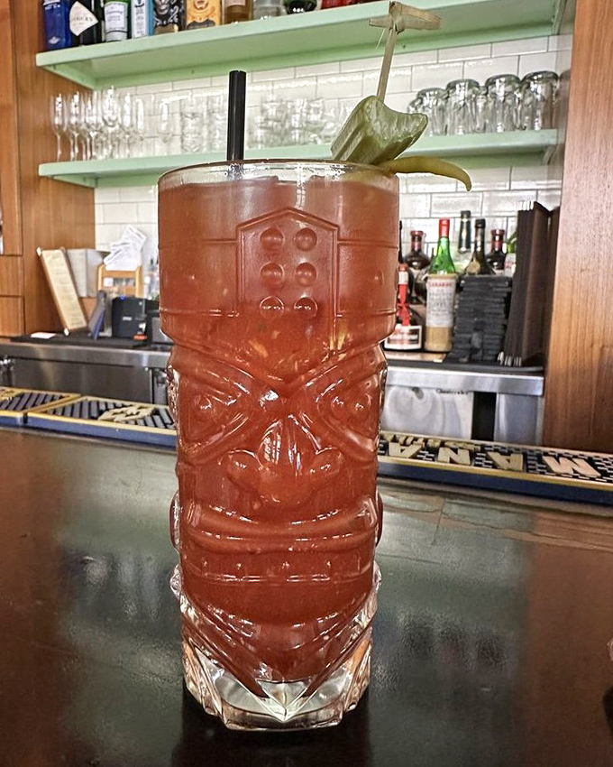 Not just a Bloody Mary&mdash;it's morning salvation in tiki form, where tomato juice meets vacation vibes in perfect harmony.