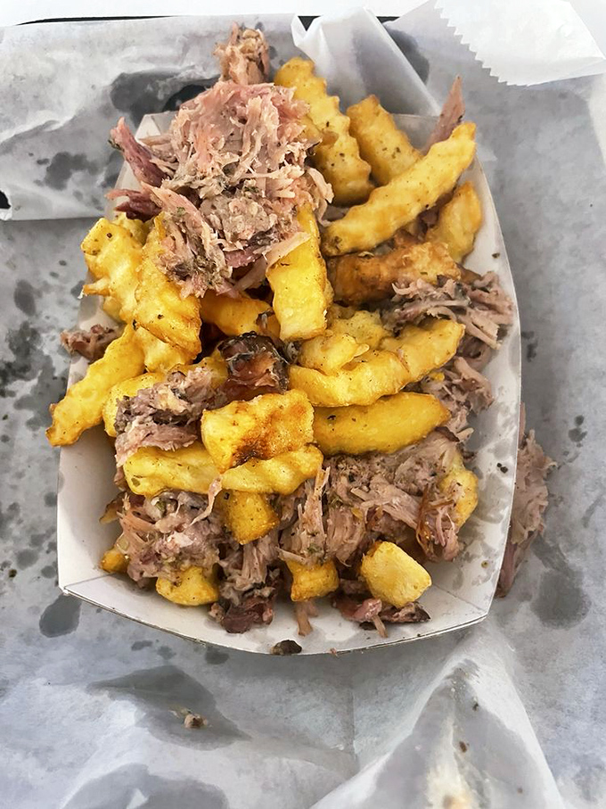 Brisket fries that transform humble potatoes into the ultimate comfort food masterpiece of indulgent proportions.