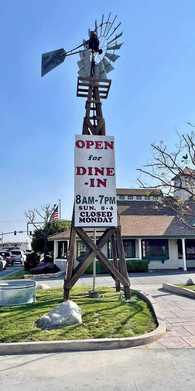 The iconic windmill stands tall, announcing to passing motorists that yes, this is the place where buffet dreams come true.