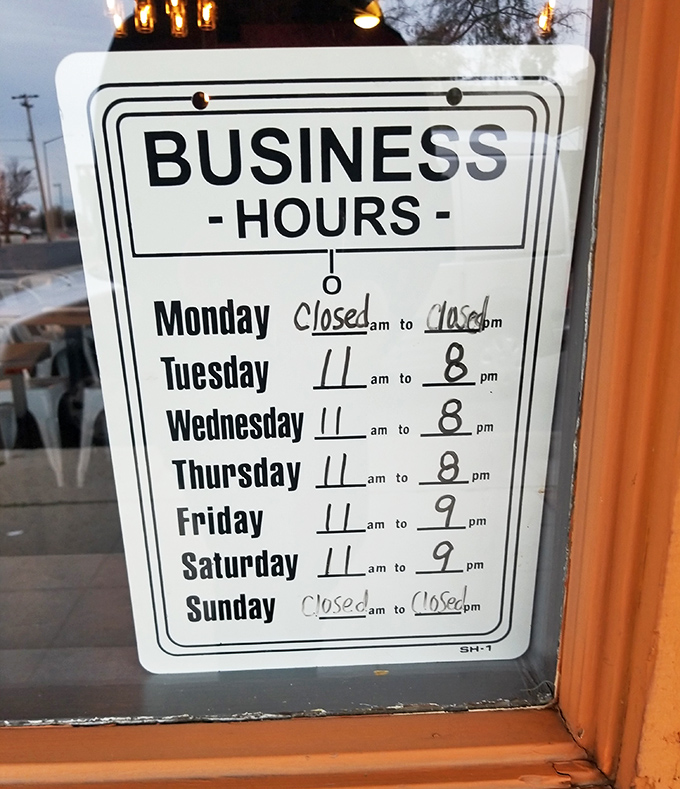 Business hours that should be committed to memory&mdash;because knowing when you can return is essential information.