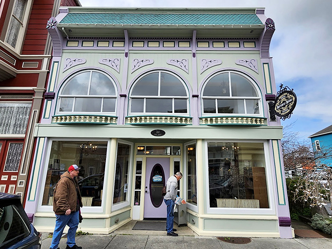 Colorful storefronts invite window shopping along Main Street, where pedestrians still have the right of way and nobody's in a hurry.