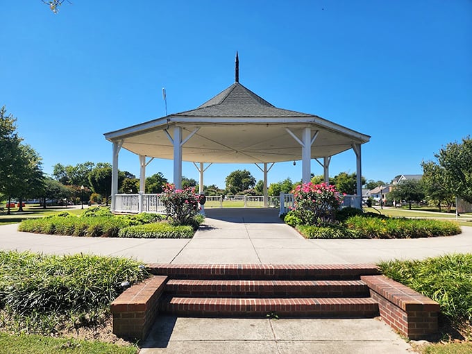 The town gazebo, where summer concerts happen, marriage proposals are made, and ice cream cones are enjoyed with equal enthusiasm.