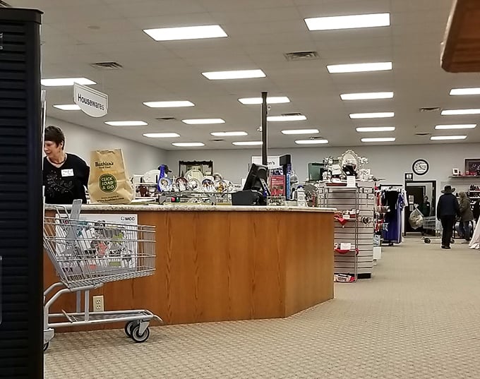 The final frontier: the checkout counter, where treasures become yours and volunteers send you off with a smile and community spirit.