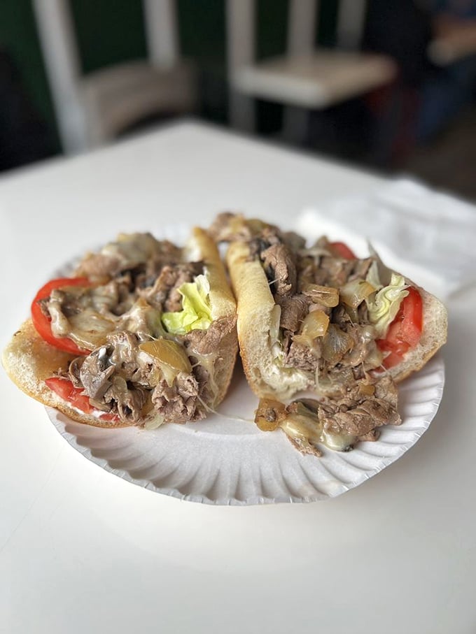 A cheesesteak so photogenic it deserves its own Instagram account. Those tender beef ribbons and melted cheese are ready for their close-up.