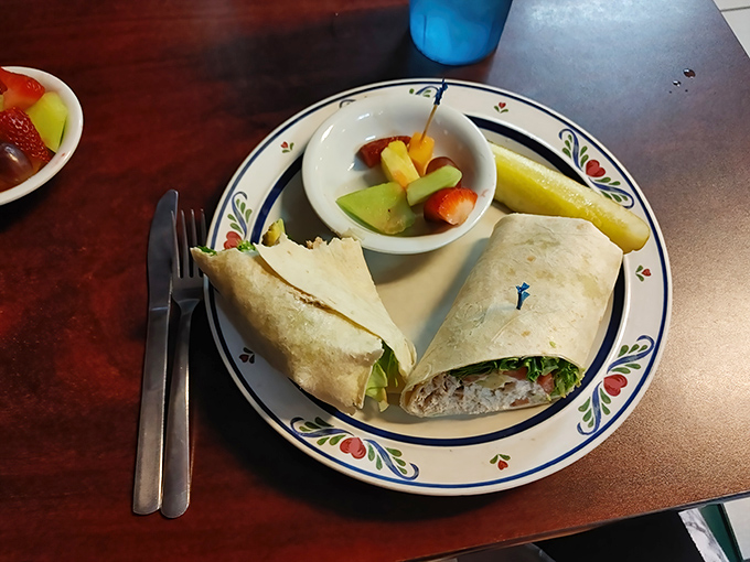 This chicken wrap proves their lunch game is strong, though breakfast remains the undisputed champion.