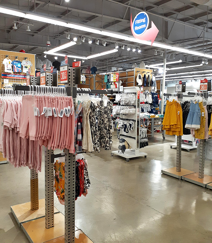 The children's section at Carter's offers tiny fashion statements in cheerful colors, proving style starts at any size.