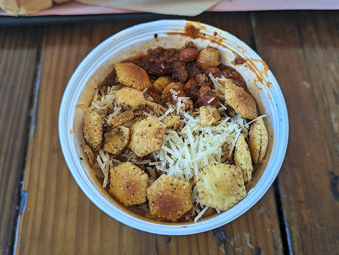 Not your average chili – this hearty bowl comes with enough personality to be considered a character in a Coen Brothers movie.