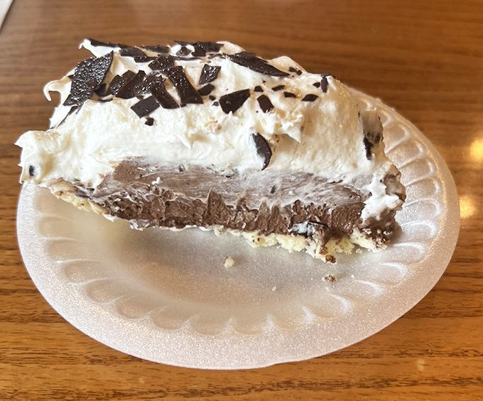 Chocolate cream pie that could make even the strictest dietitian whisper "just one more bite" repeatedly.