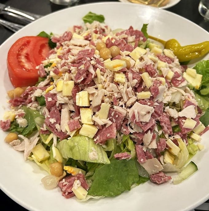 The Chopped Italian salad &ndash; where meat, cheese, and vegetables gather for what might be the most delicious committee meeting ever.