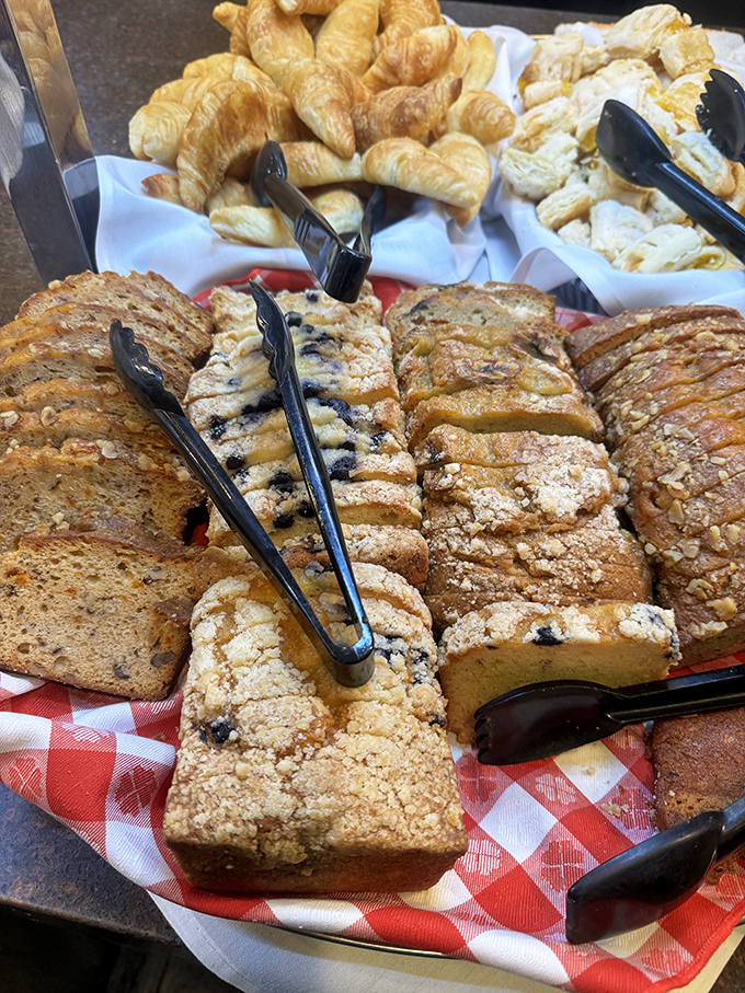 Freshly baked pastries and cobblers arranged like edible artwork &ndash; the Louvre of carbohydrates awaits your appreciation.