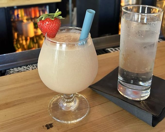 A strawberry cocktail so pretty it deserves its own Instagram account&mdash;dessert and happy hour having a beautiful collision.