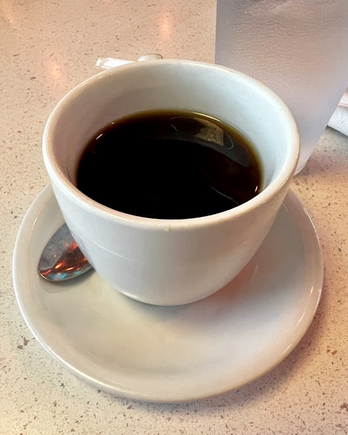 Coffee served in proper diner mugs, strong enough to wake the dead and smooth enough to keep them happy.