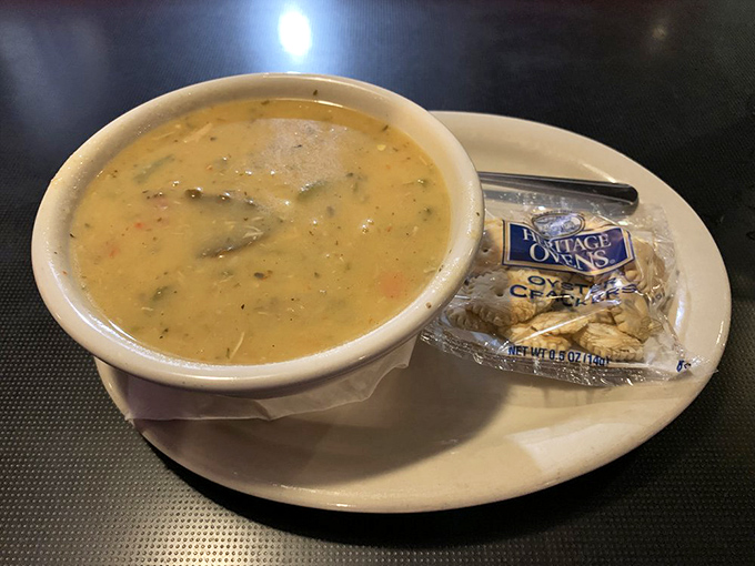 A bowl of corn chowder that whispers, "Cancel your afternoon plans &ndash; you and I have important business to discuss."