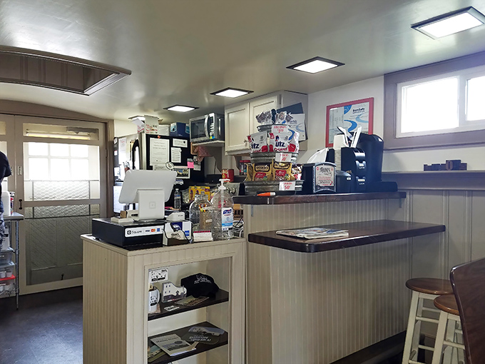 The counter where ice cream dreams come true. After touring a giant shoe, a scoop or three seems like the perfectly logical next step.