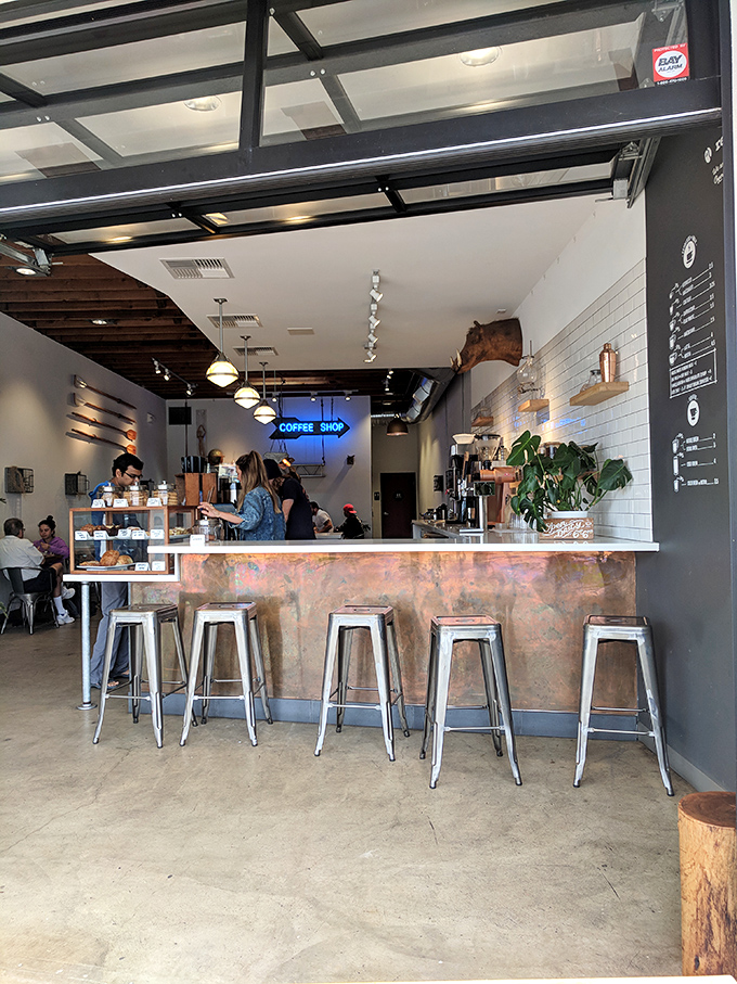 This isn't just another coffee counter&mdash;it's command central for caffeine emergencies and morning salvation in industrial-chic surroundings.