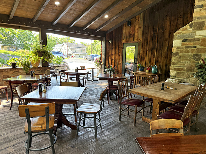 The covered patio&mdash;where fresh air meets fresh food. Nature and nurture in perfect harmony, with comfortable seating as a bonus.