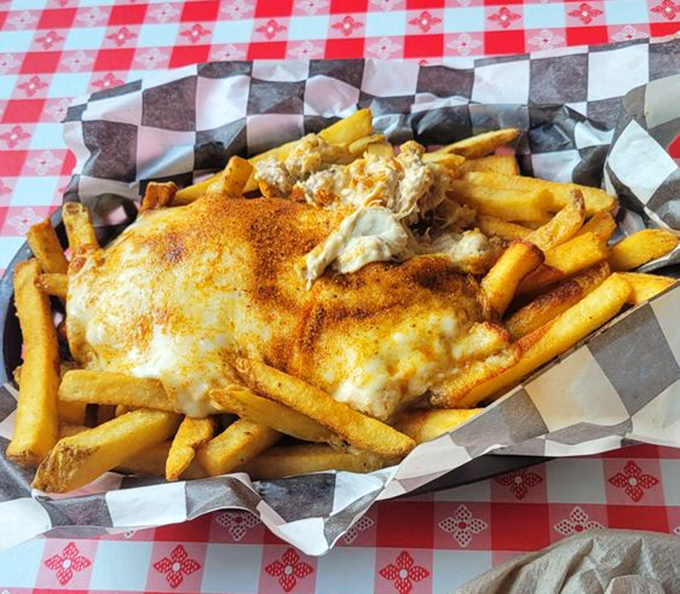Crab-topped fries that make regular cheese fries look like they're not even trying. The perfect marriage of land and sea on a single plate.