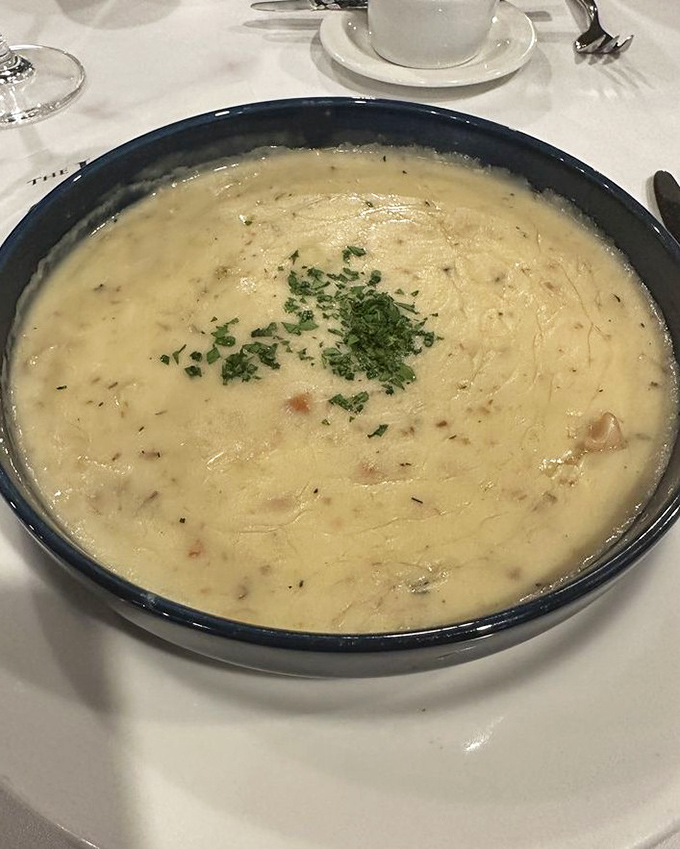 This isn't just soup&mdash;it's a creamy ocean of comfort where chunks of crab and corn play hide and seek, waiting for your spoon to discover them.