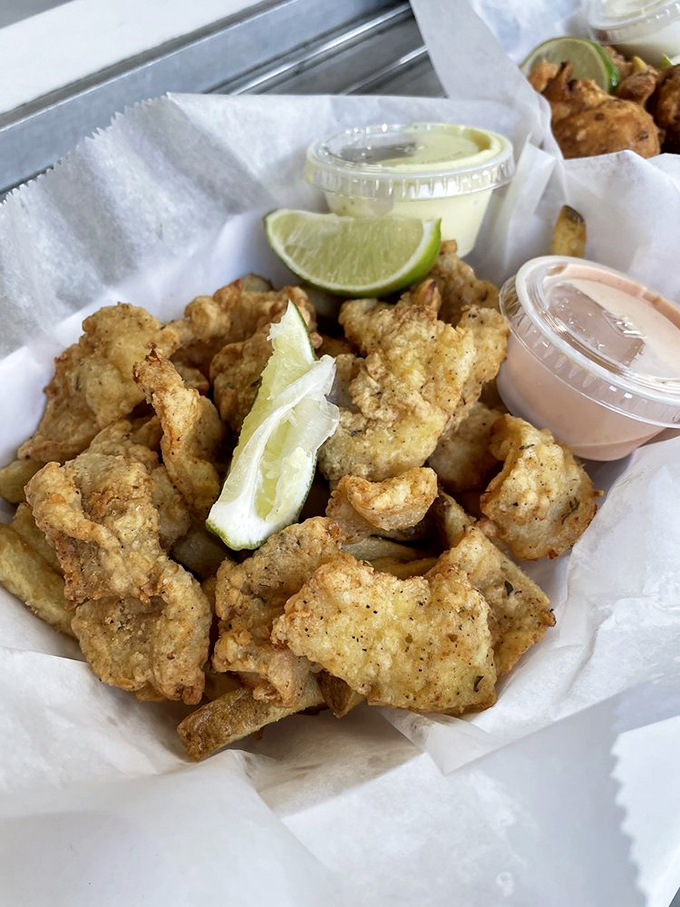Cracked conch done right – crispy, golden, and generous enough to share (though you probably won't want to).