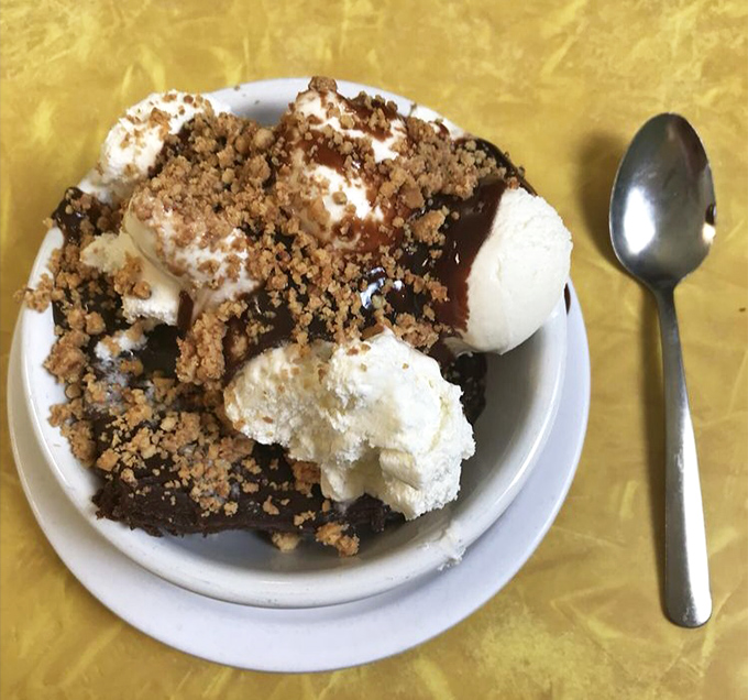 Hot fudge and house-roasted nuts transform vanilla ice cream into something worth driving across Ohio for. Spoon not included, but necessary.