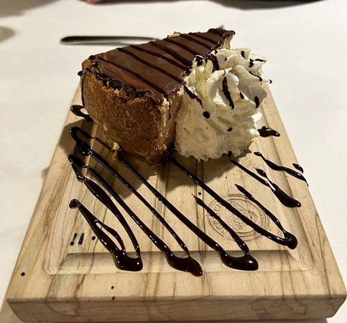 Chocolate perfection on a wooden board&mdash;because dessert this good deserves its own stage. The kind of sweet finale that makes you forget all your promises about "just having a bite."