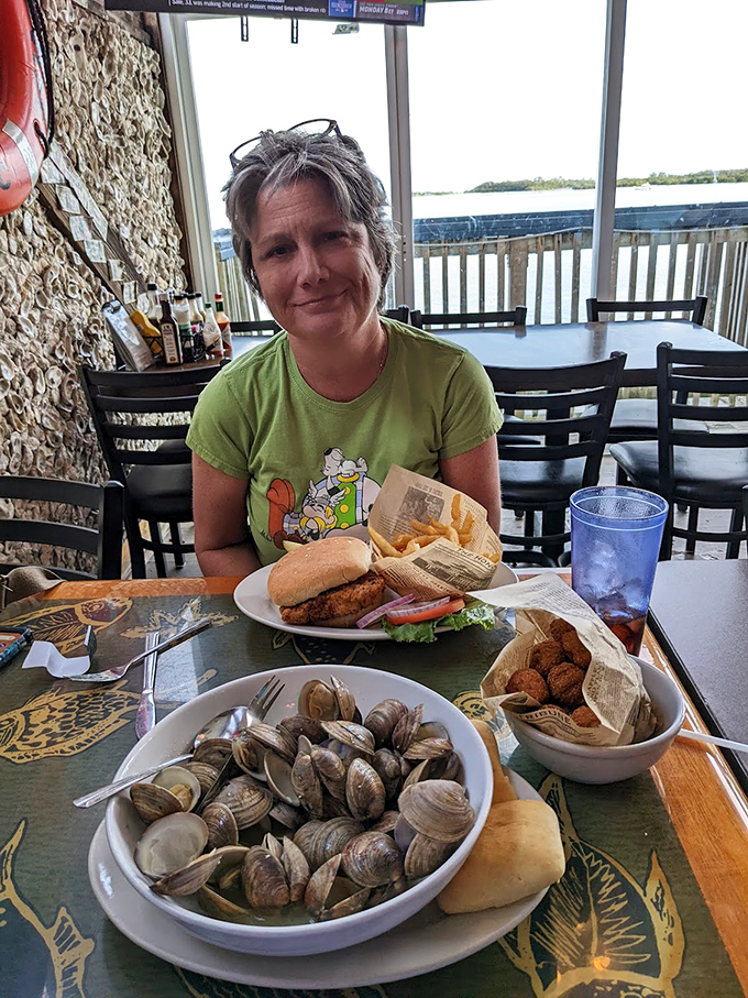 Classic diner vibes meet coastal charm in this timeless setting where