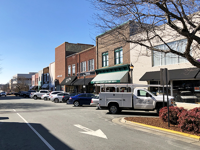Downtown Burlington's streetscape offers that perfect small-town tableau: historic buildings, local businesses, and not a parking meter in sight.