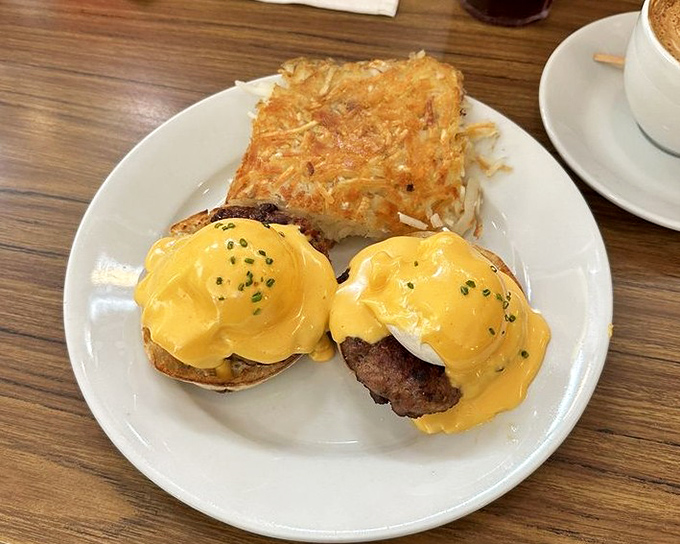 Eggs Benedict that makes brunch worth getting out of bed for. That hollandaise sauce is sunshine on a plate.