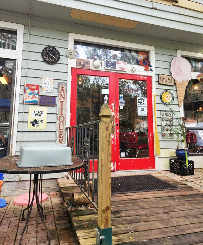 That red door isn't just an entrance—it's a portal to a world where calories don't count and Cuban sandwiches are worth writing home about.