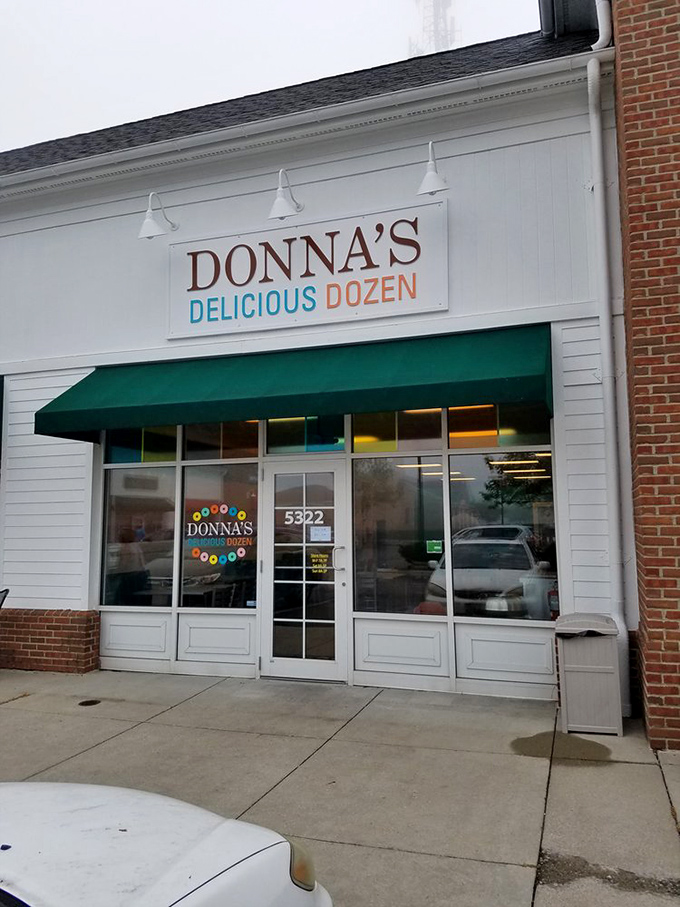 The entrance to donut paradise, where calories don't count and the only difficult decision is which dozen to choose. 