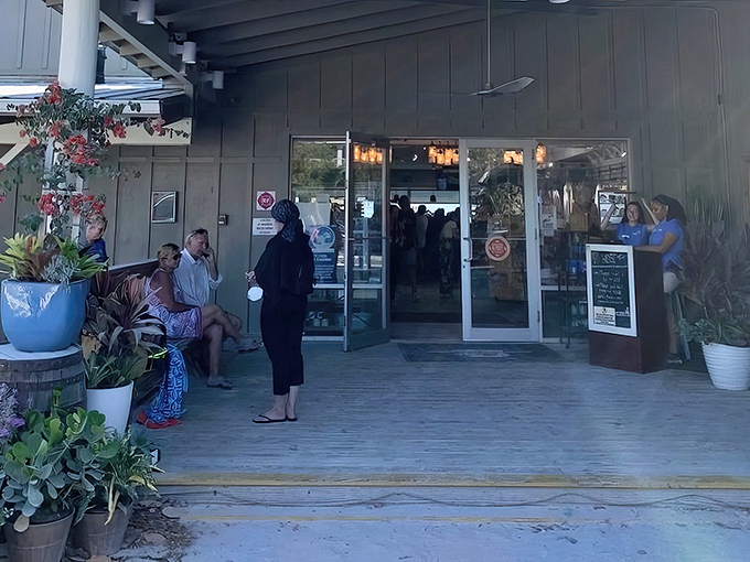 The entrance to happiness&mdash;where the only dress code is "whatever you wore to the beach, plus maybe a cover-up." Flip-flops highly encouraged.