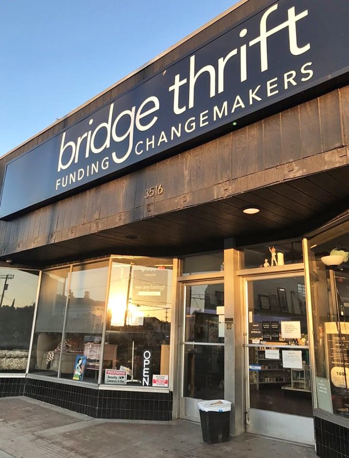 The inviting entrance promises an experience that's equal parts shopping trip and treasure hunt&mdash;retail therapy that actually helps the community.