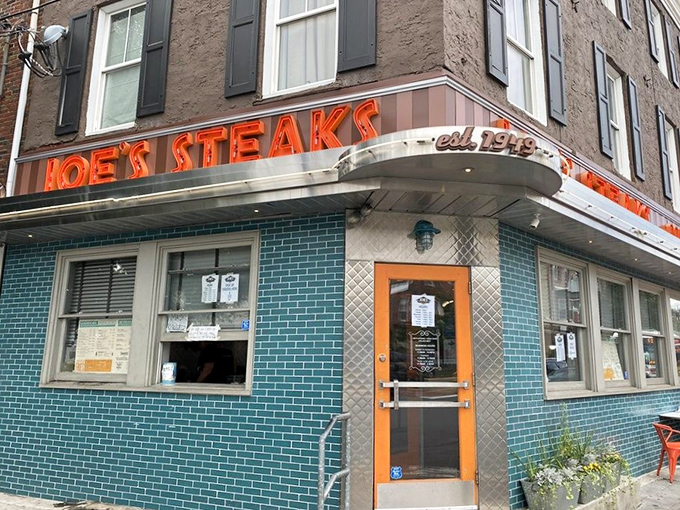 The entrance to cheesesteak paradise &ndash; where diet plans go to die and food memories are born.