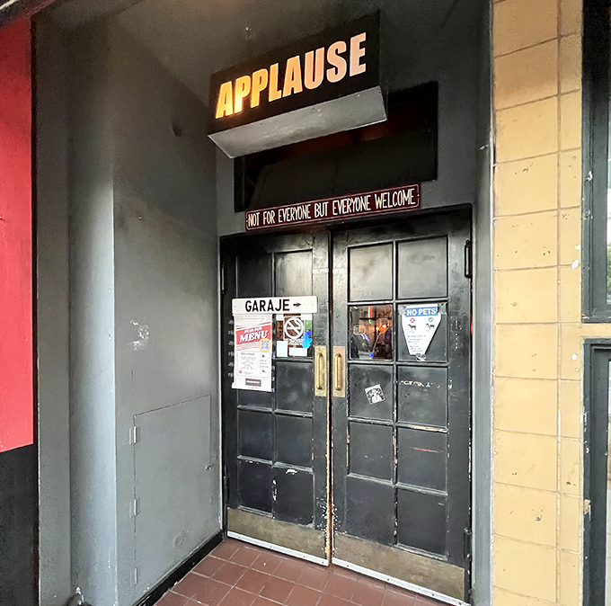 "Not for everyone but everyone welcome" &ndash; the entrance sign perfectly captures Garaje's unpretentious confidence in its delicious offerings.