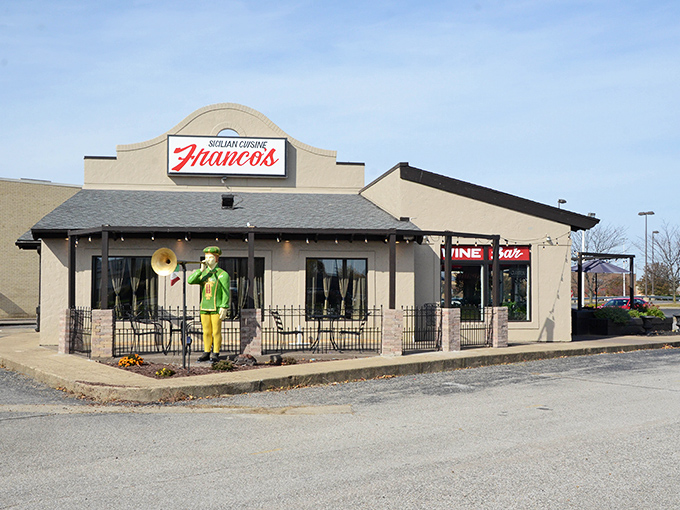 Franco's Italian Cuisine, complete with accordion-playing greeter, brings old-world charm to Evansville's diverse restaurant landscape.