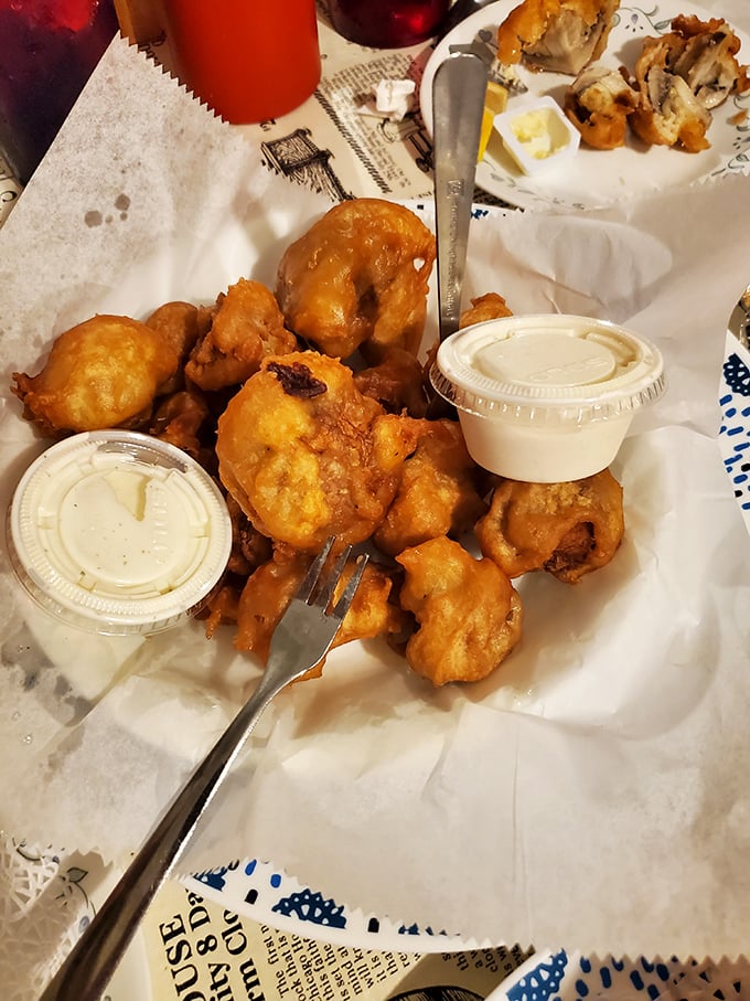Fried mushrooms that prove vegetables can be fun when you show them who's boss.