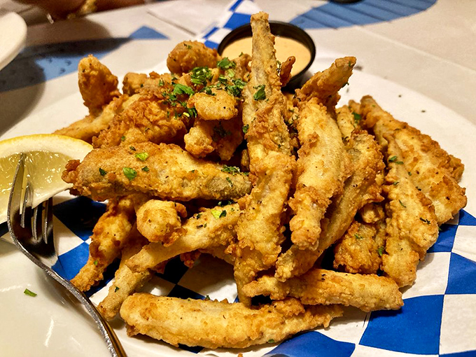 Crispy, golden fingers of the sea. These fried smelts aren't just appetizers&mdash;they're the opening act to a seafood symphony.